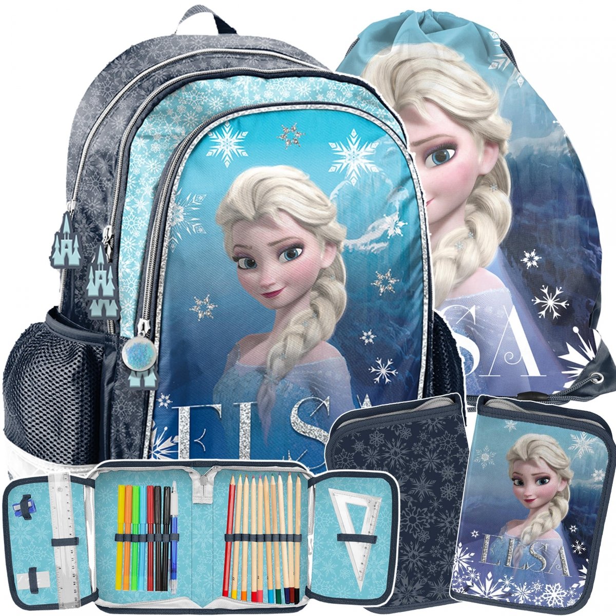 ZESTAW 3 el. KRAINA LODU PLECAK SZKOLNY DLA UCZNIÓW PASO FROZEN ...