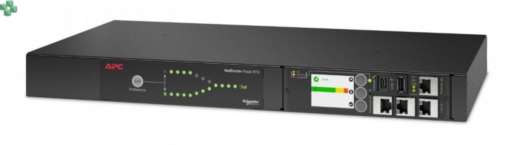 APC AP4423A - Przełącznik źródła zasilania RACK ATS, 230V, 16A z kartą ...