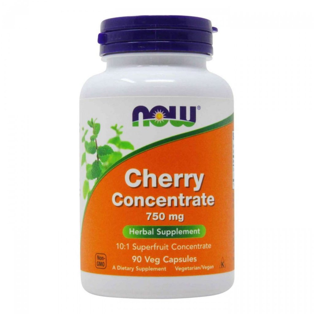 Cherry Concentrate 750mg, NOW Foods, 90 kapsułek - Stres | Bezsenność ...