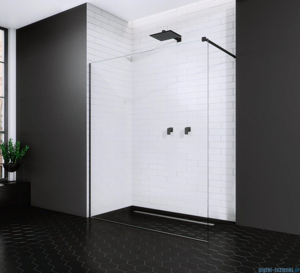 Radaway Modo New Black II kabina Walk-in 120x200 czarny mat/szkło ...
