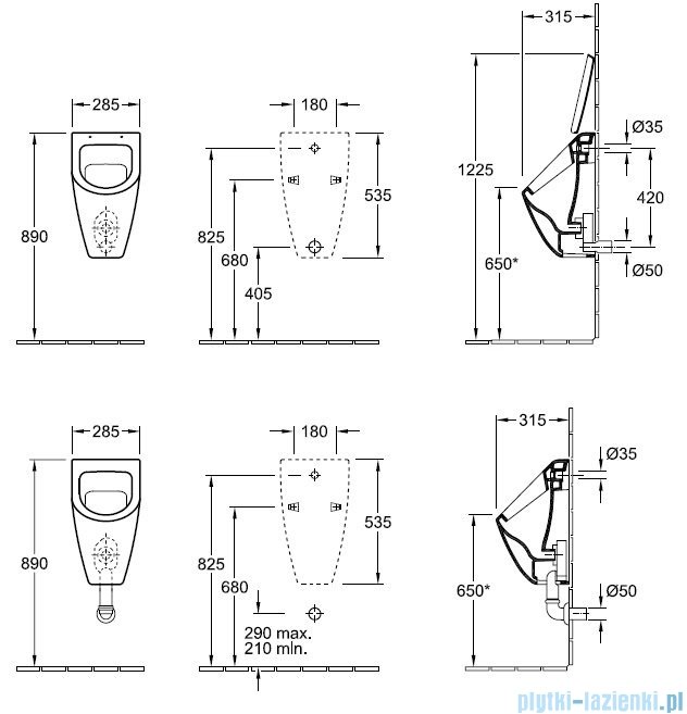 Villeroy&Boch Subway Pisuar 75130001 - plytki-lazienki