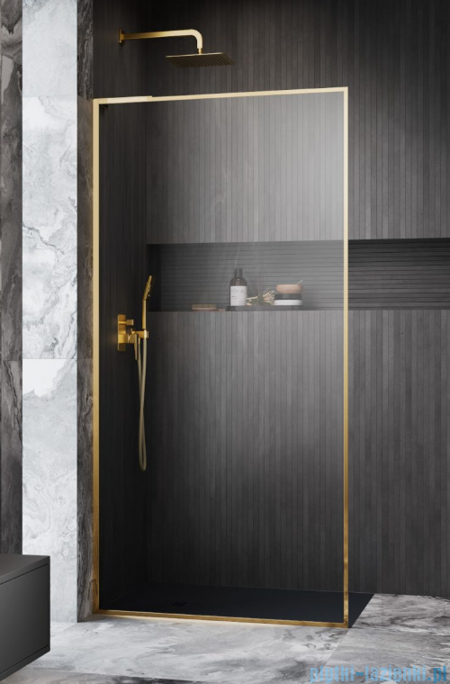 Radaway Modo F SL Gold II kabina Walk-in 80x201,6cm lewa złoty połysk ...