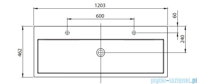 Riho Spring Vow umywalka konglomeratowa 2-otw 120x46cm biała matowa ...
