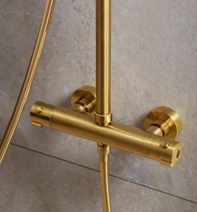 ARMATURA KRAKÓW KFA MOZA PREMIUM BRUSHED GOLD DESZCZOWNIA WANNOWA Z ...