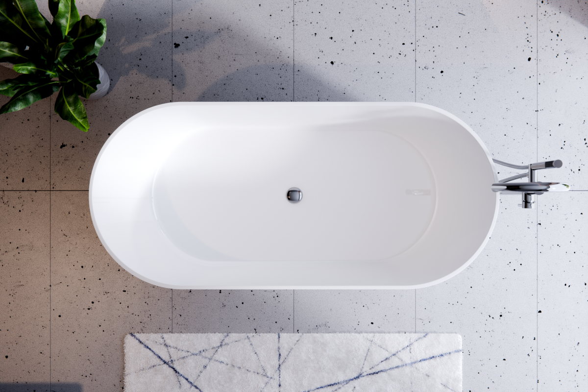 BESCO Wanna wolnostojąca Lova Matt B&W 160 + klik-klak złoty czyszczony ...