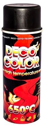 Spray lakier farba czarny żaroodporny DECO COLOR do tłumików 650