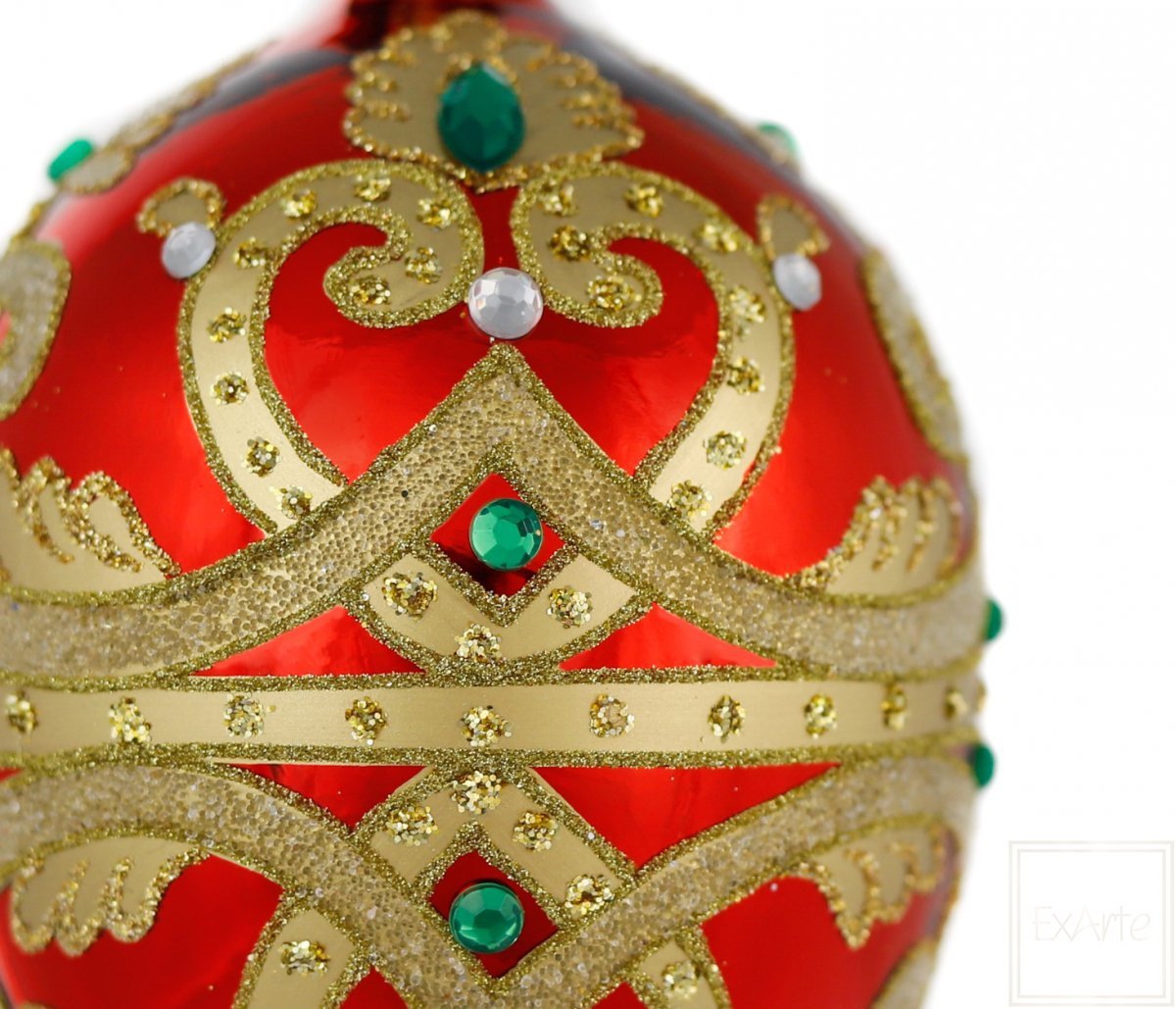 Christmas ornament Egg 13cm - Golden volutes - Egg baubles Faberge ...