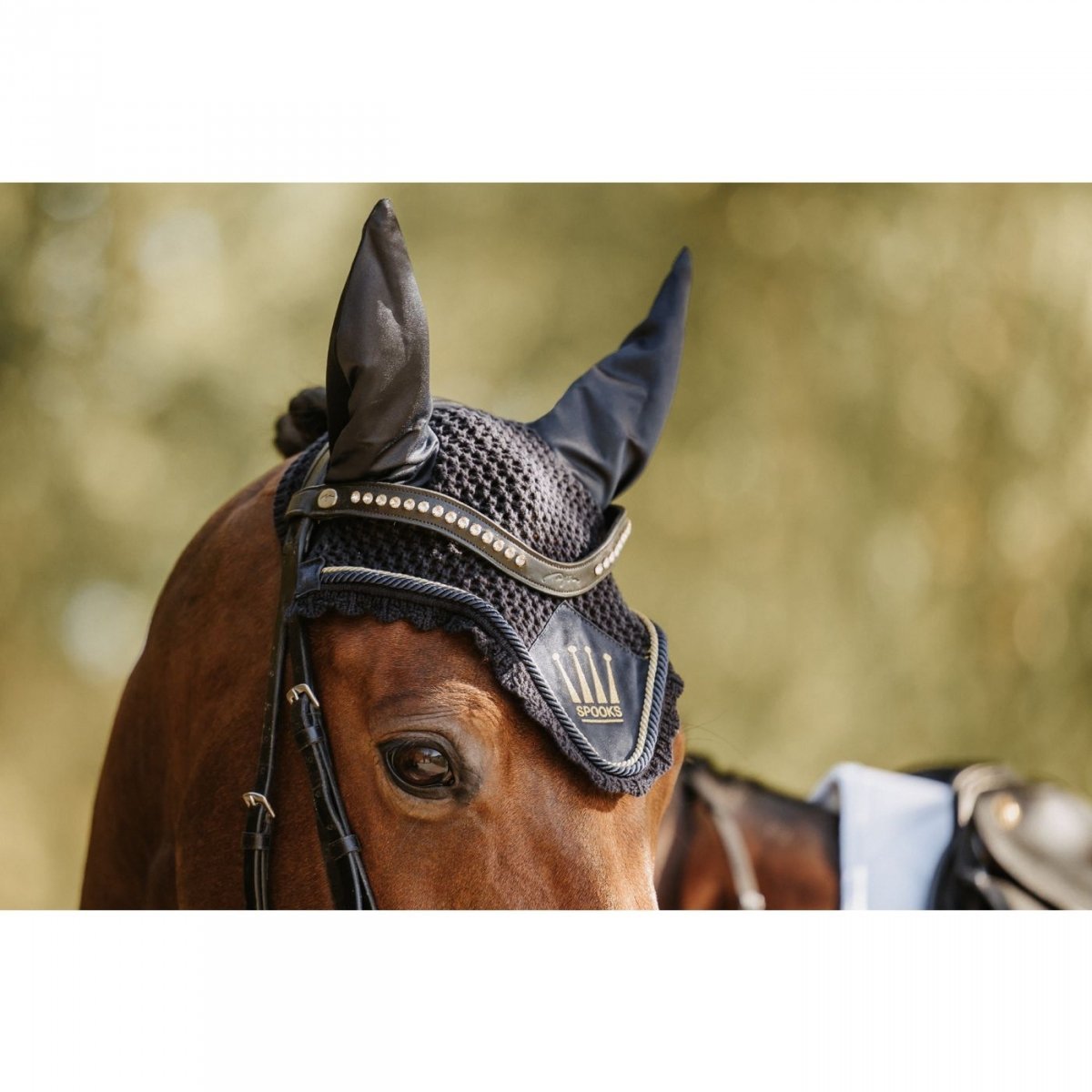 Nauszniki CROWN SHINY - Spooks - navy/gold