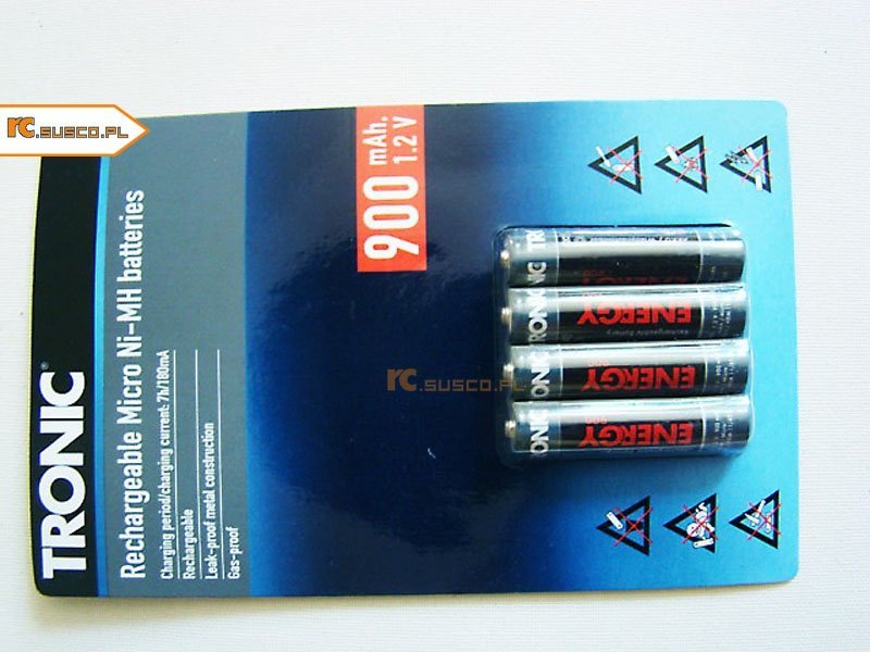 Akumulatorki TRONIC ENERGY AAA 900 mAh 4szt. - Paluszki AA-AAA-R15-R20 ...