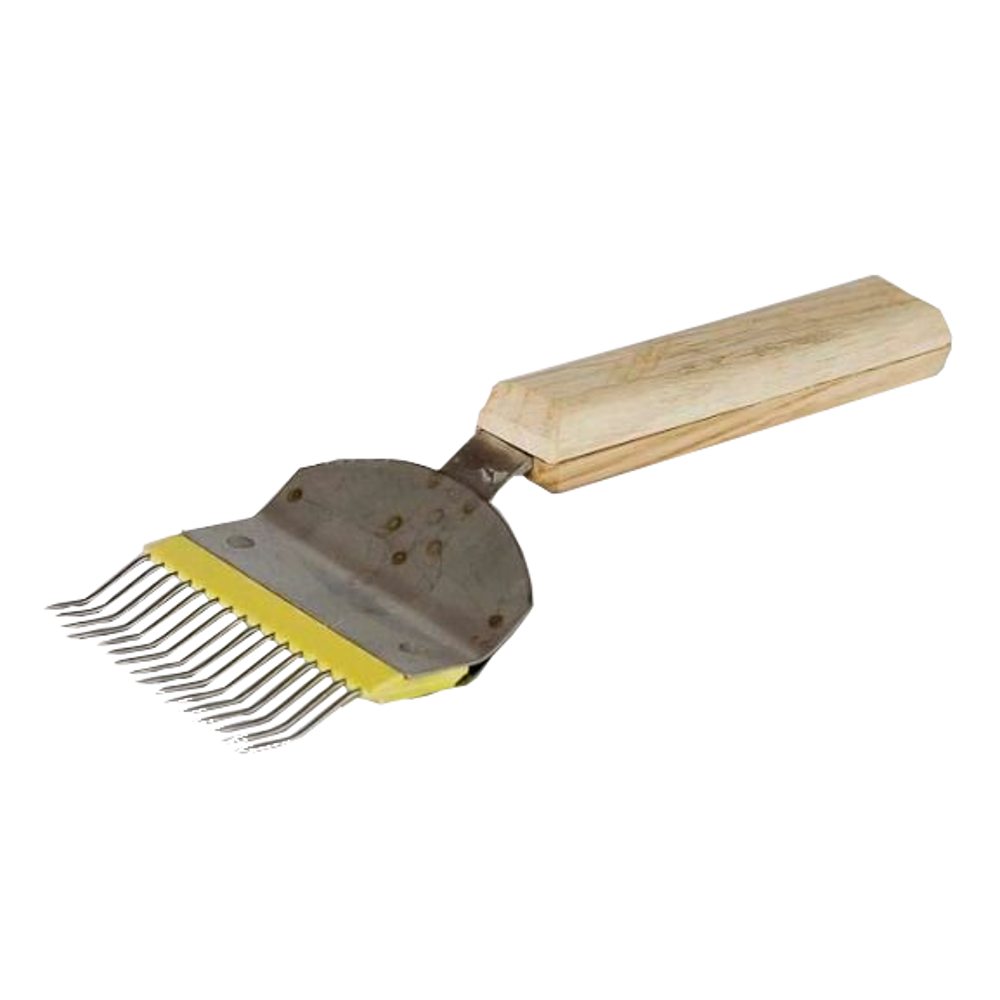 Stainless steel uncapping fork - bent needles