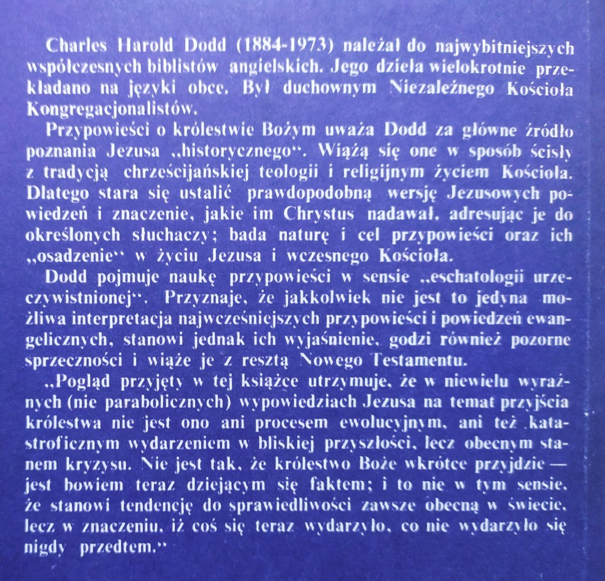Charles Harold Dodd Przypowieści o Królestwie