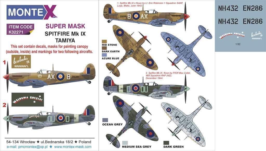 Montex K32271 SPITFIRE Mk IX 1 32 - scale 1:32 - Super Mask - Montex ...
