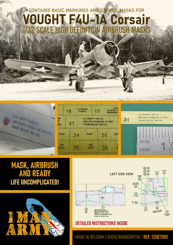 1 Man Army 32DET005 F4U-1A CORSAIR 1 32 - 1 Man Army - Decals ...