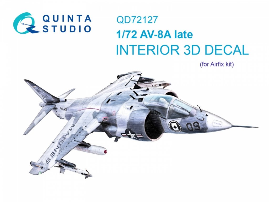 Quinta Studio QD72127 AV-8A late 3D-Printed coloured Interior on decal ...