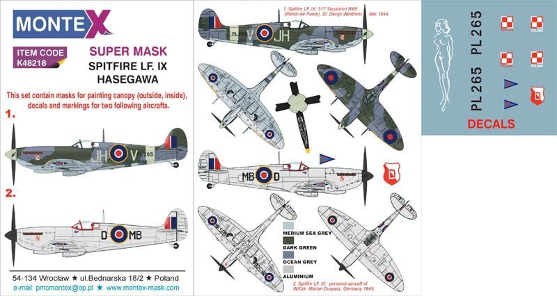 Montex K48218 SPITFIRE Mk IX 1 48 - scale 1:48 - Super Mask - Montex ...