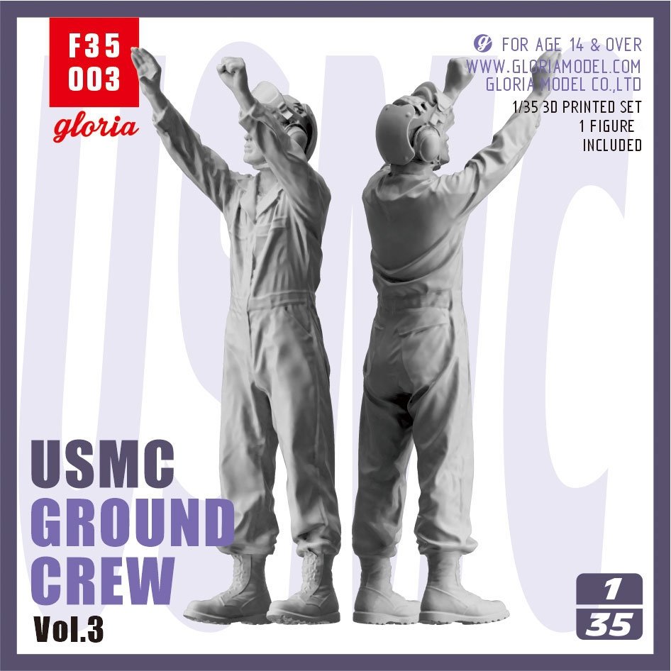 Gloria F35003 USMC Ground Crew Type 3 3D Printed Figures 1 35 - scale 1 ...