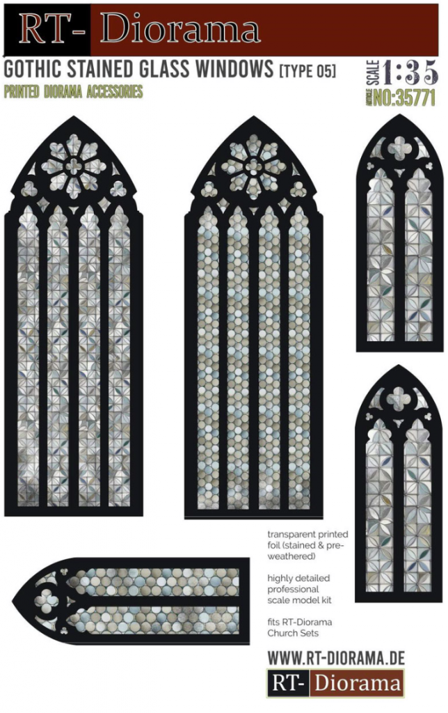 RT-Diorama 35771 Gothic Stained Glass Windows 5 1 35 - Extras and ...