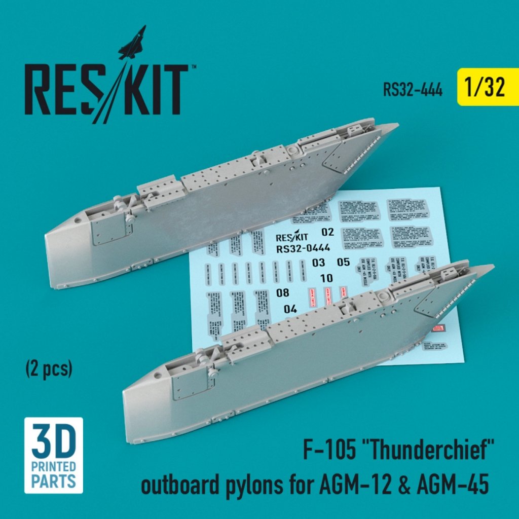RESKIT RS32-0444 F-105 "THUNDERCHIEF" OUTBOARD AGM-12 & AGM-45 PYLONS ...