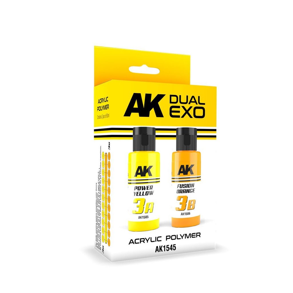 AK Interactive AK1545 DUAL EXO SET 3 – 3A POWER YELLOW & 3B FUSION ...