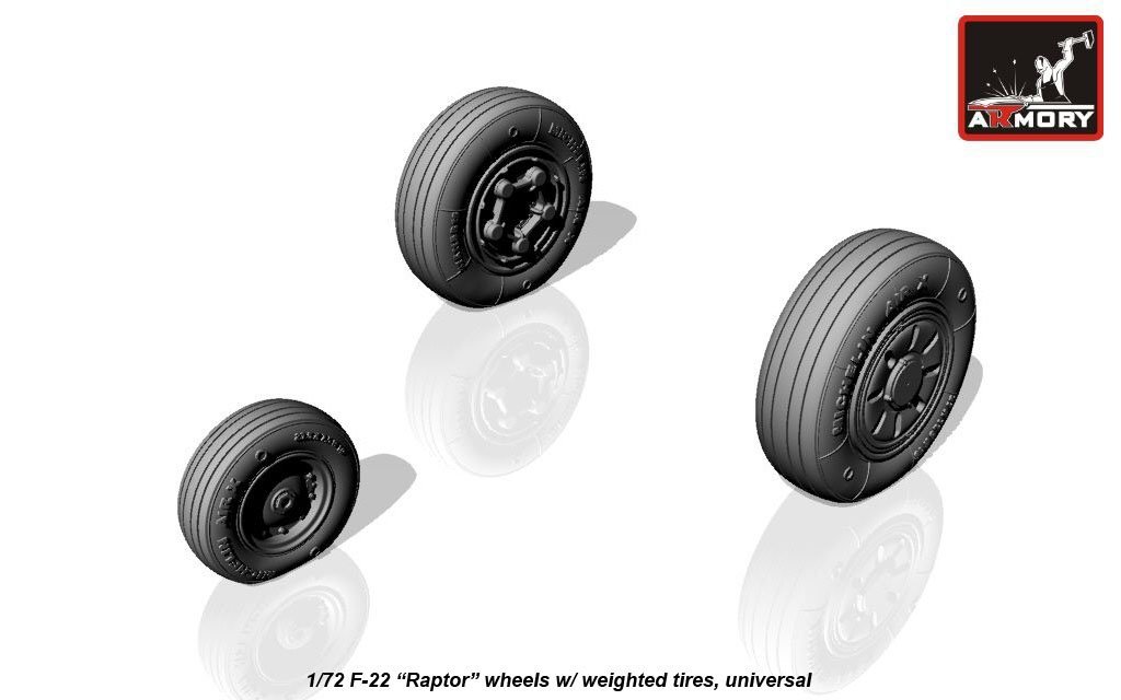 Armory Models AW72315 F-22 Raptor wheels w weighted tyres 1 72 - Armory ...