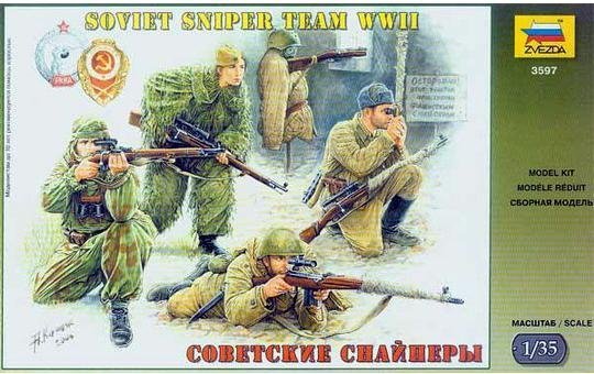 Zvezda 3597 Soviet Sniper Team WWII (1:35) - scale 1:35 - Figures
