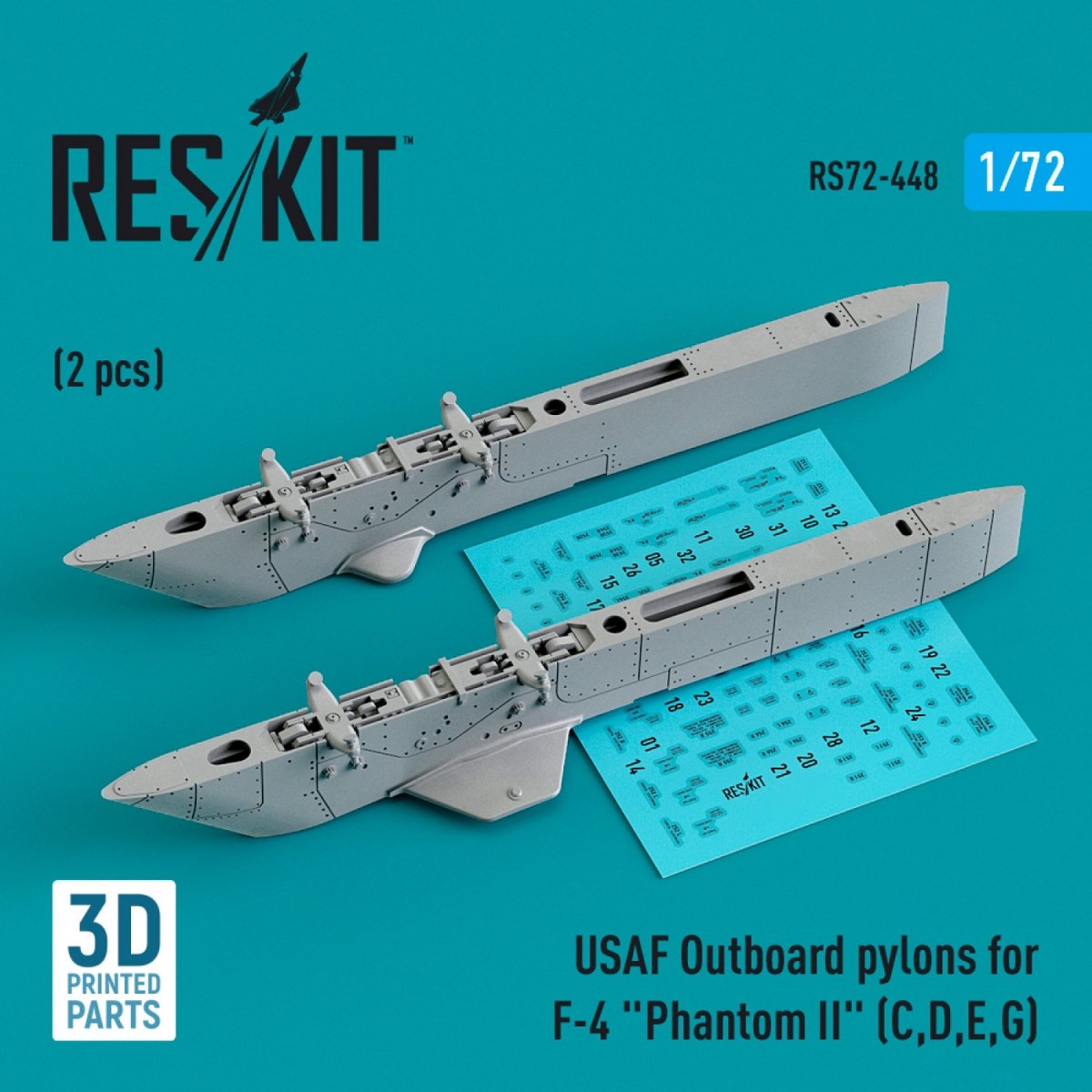 RESKIT RS72-0448 USAF OUTBOARD PYLONS FOR F-4 PHANTOM II (C,D,E,G) (2 ...
