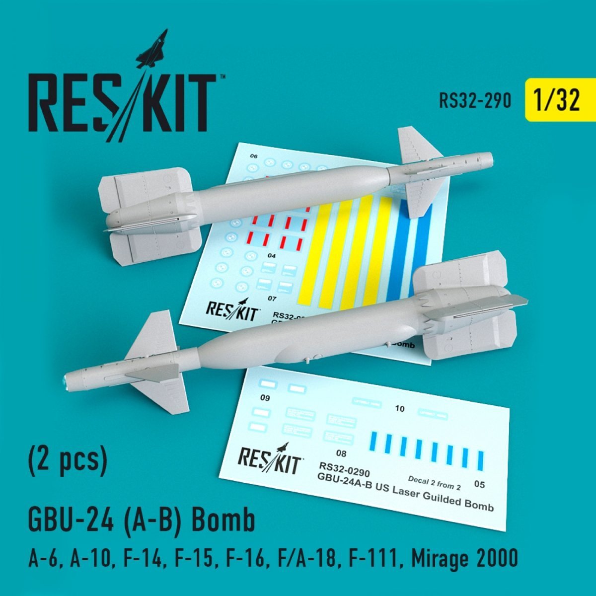 RESKIT RS32-0290 GBU-24 (A-B) BOMBS (2 PCS) 1 32 - RES KIT - scale 1 32 ...