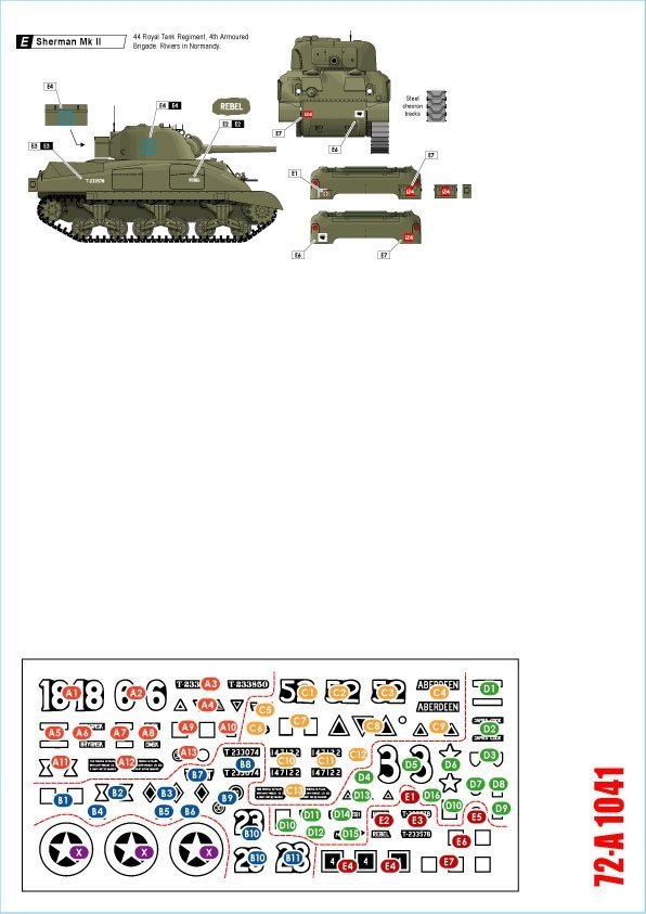 Star Decals 72-A1041 British Shermans. 75th D-Day Special. Sherman Mk I ...
