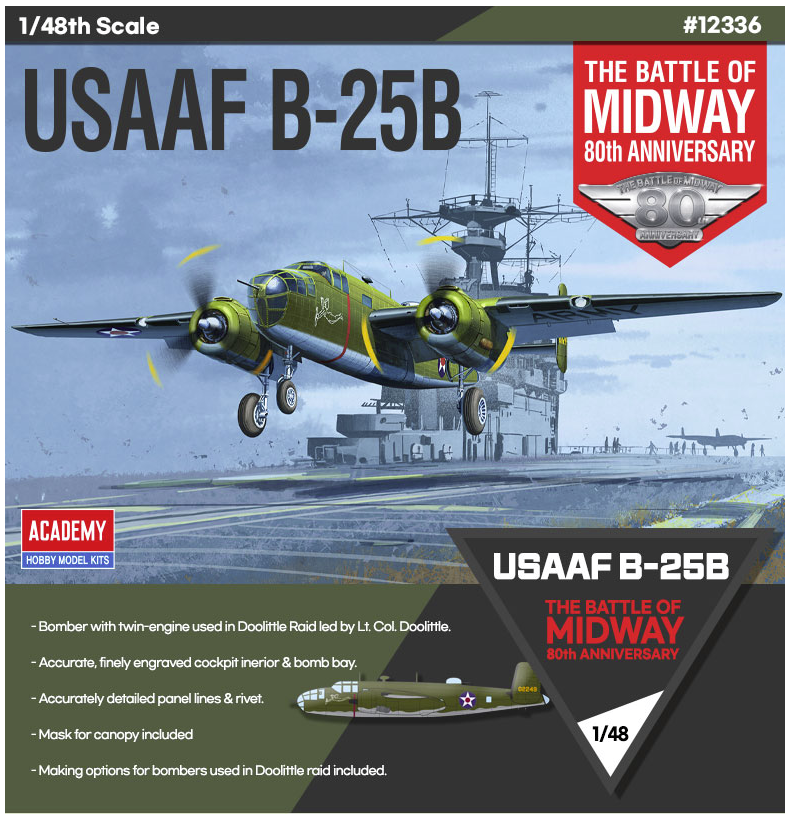 Academy 12336 USAAF B-25B THE BATTLE OF MIDWAY 80th ANNIVERSARY 1 48 ...
