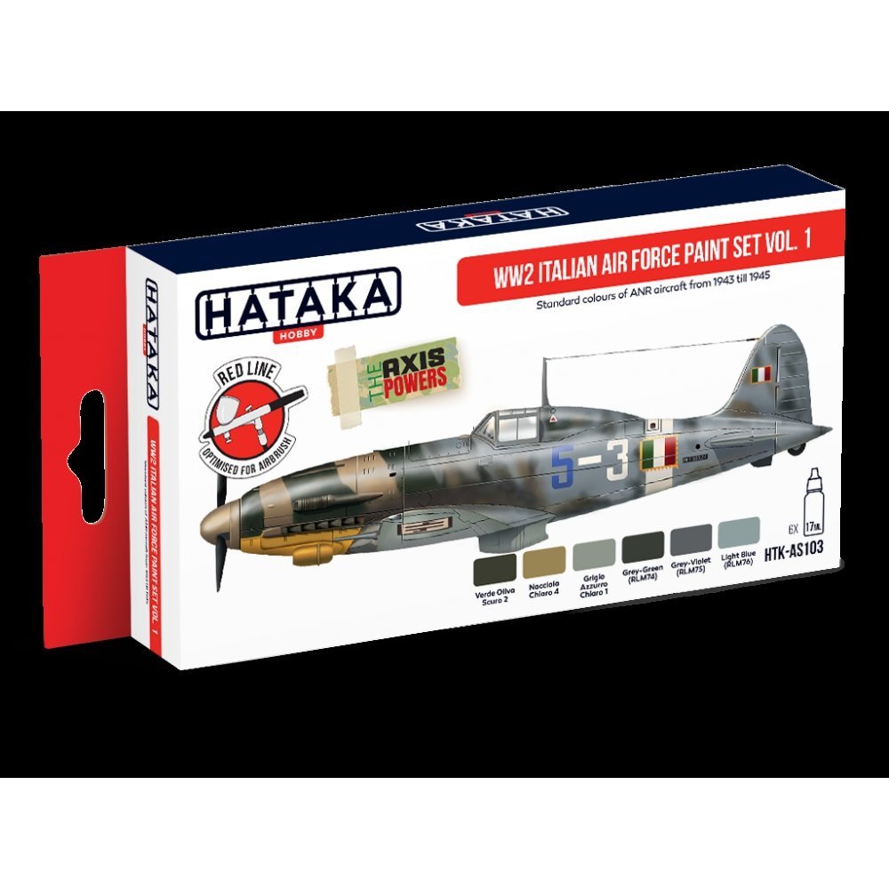 Hataka Hobby HTK-AS103 WW2 Italian Air Force Paint set vol. 1 - RED ...