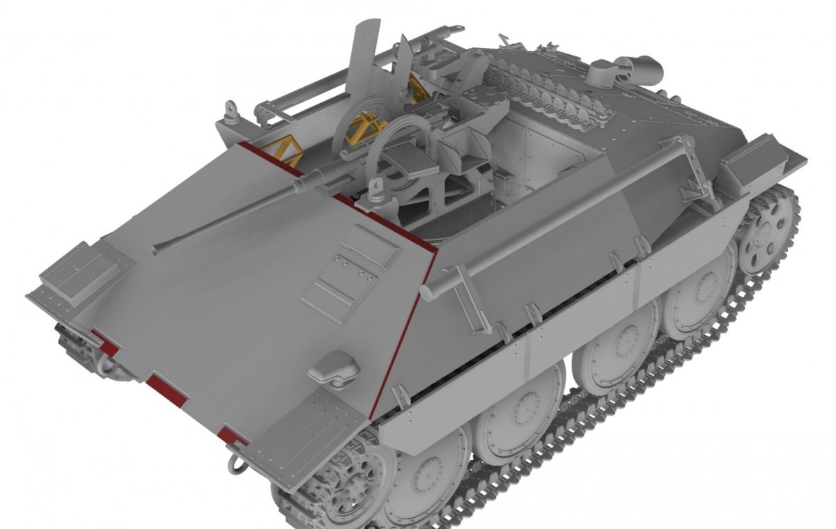 Thunder Model 35106 Bergepanzer Hetzer with 2cm Flak Early production 1 ...