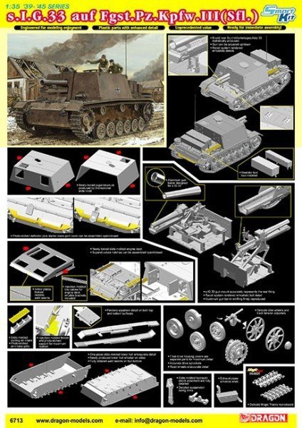 Dragon 6713 s.I.G.33 auf Fgst.Pz.Kpfw.III (1:35) - Self-propelled ...