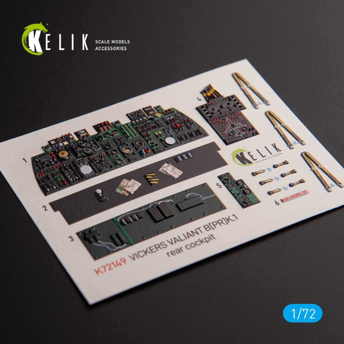 KELIK K72149 Vickers Valiant B(PR)K.1 rear cockpit - interior 3D decals for Airfix kit 1 72 - 1 ...