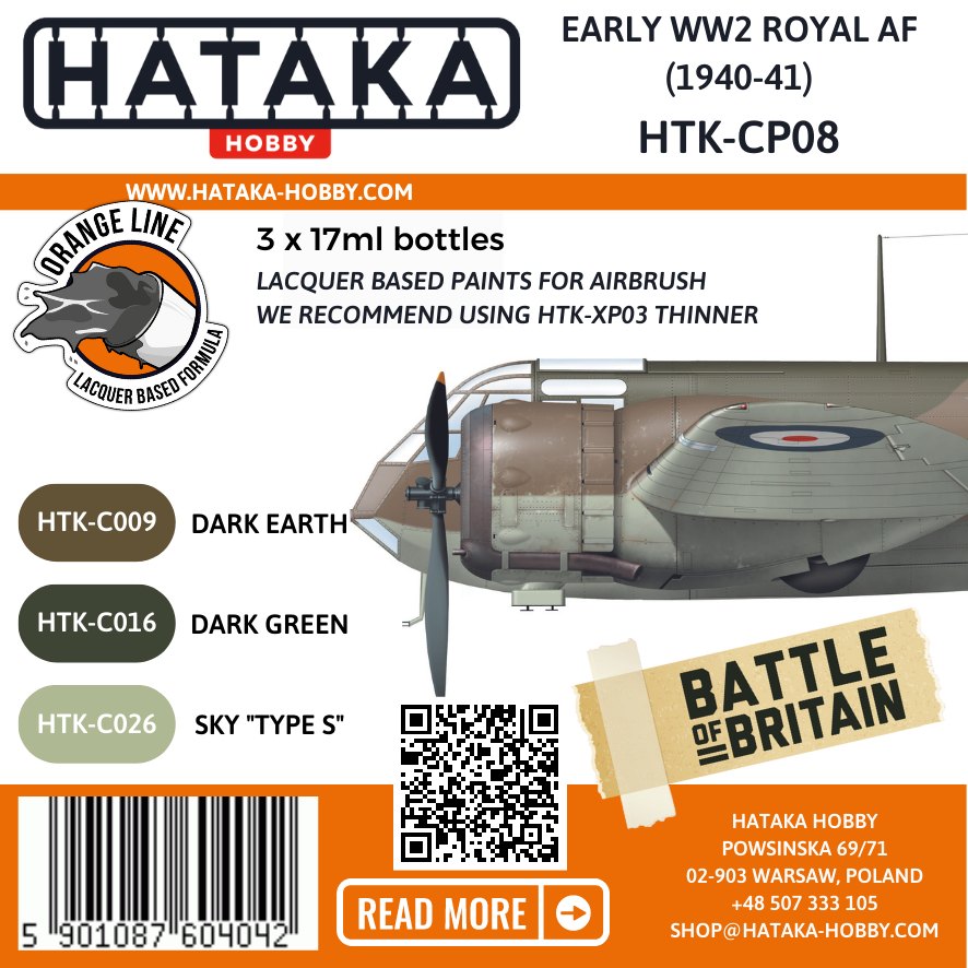 Hataka Hobby HTK-CP08 Early WW2 Royal AF (1940-41) - LACQUER paint sets ...