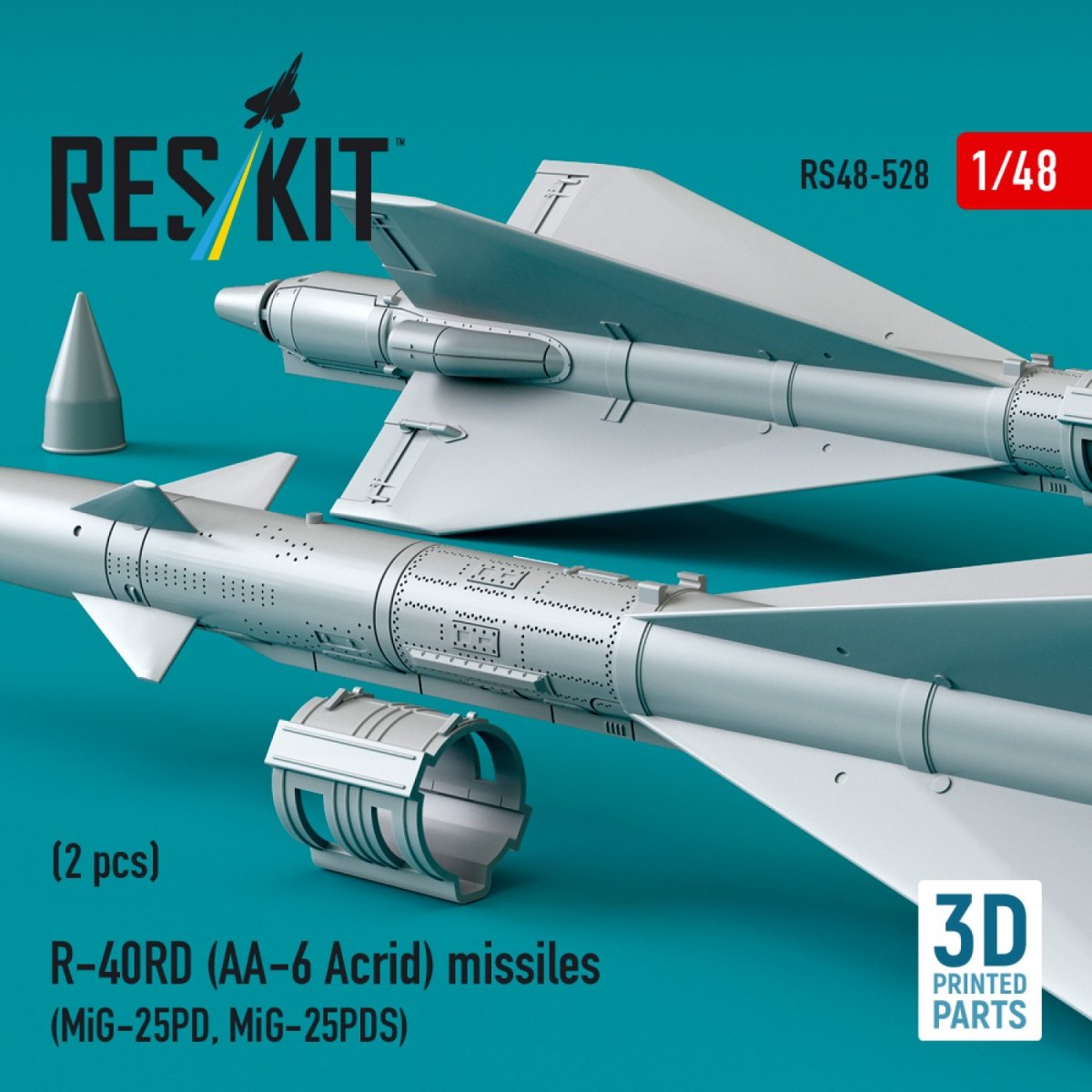RESKIT RS48-0528 R-40RD (AA-6 "Acrid") missiles (2 pcs) (3D printed) 1 ...