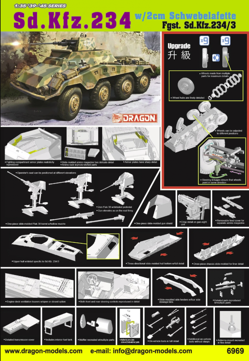Dragon 6969 Sd.Kfz.234 3 w 2cm Schwebelafette (2cm) 1 35 - Self ...