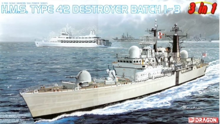 Dragon 7152 H.M.S. Type 42 Destroyer Batch 1-3 3 in 1 1 700 - scale 1: ...