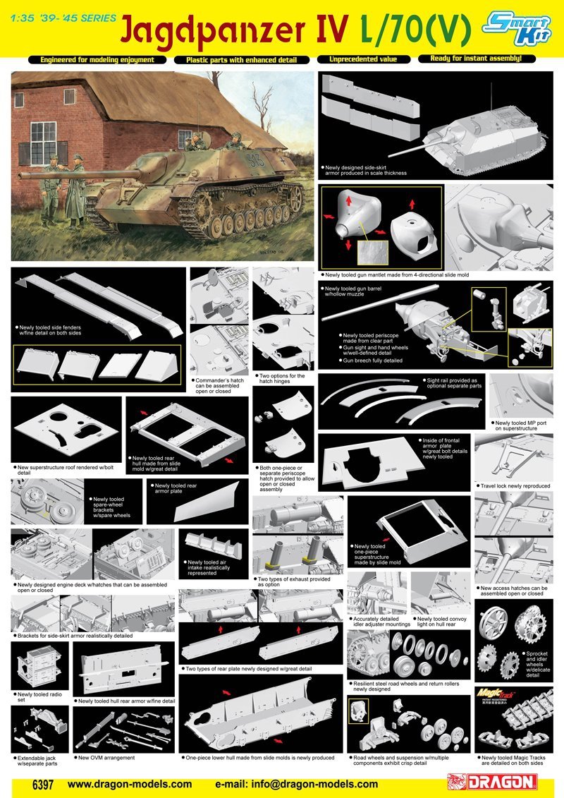 Dragon 6397 Jagdpanzer IV L 70 (1:35) - Self-propelled artillery - 1939 ...
