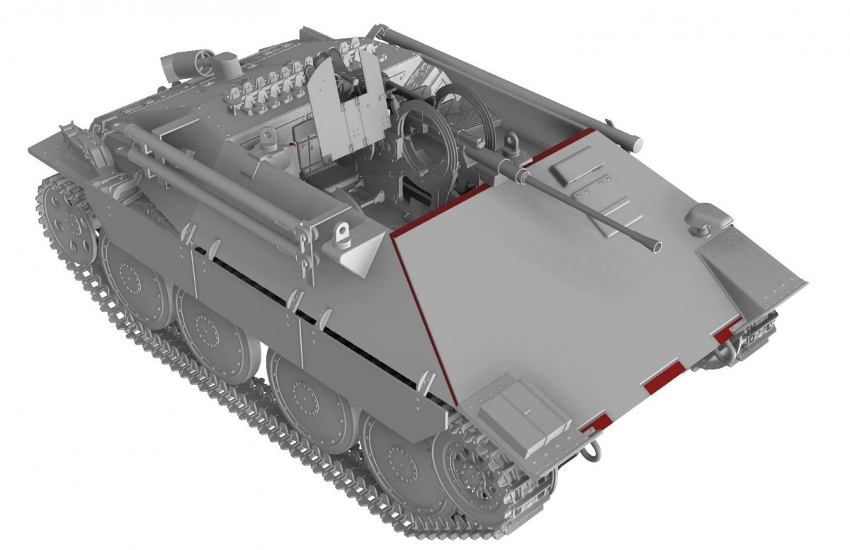 Thunder Model 35106 Bergepanzer Hetzer with 2cm Flak Early production 1 ...