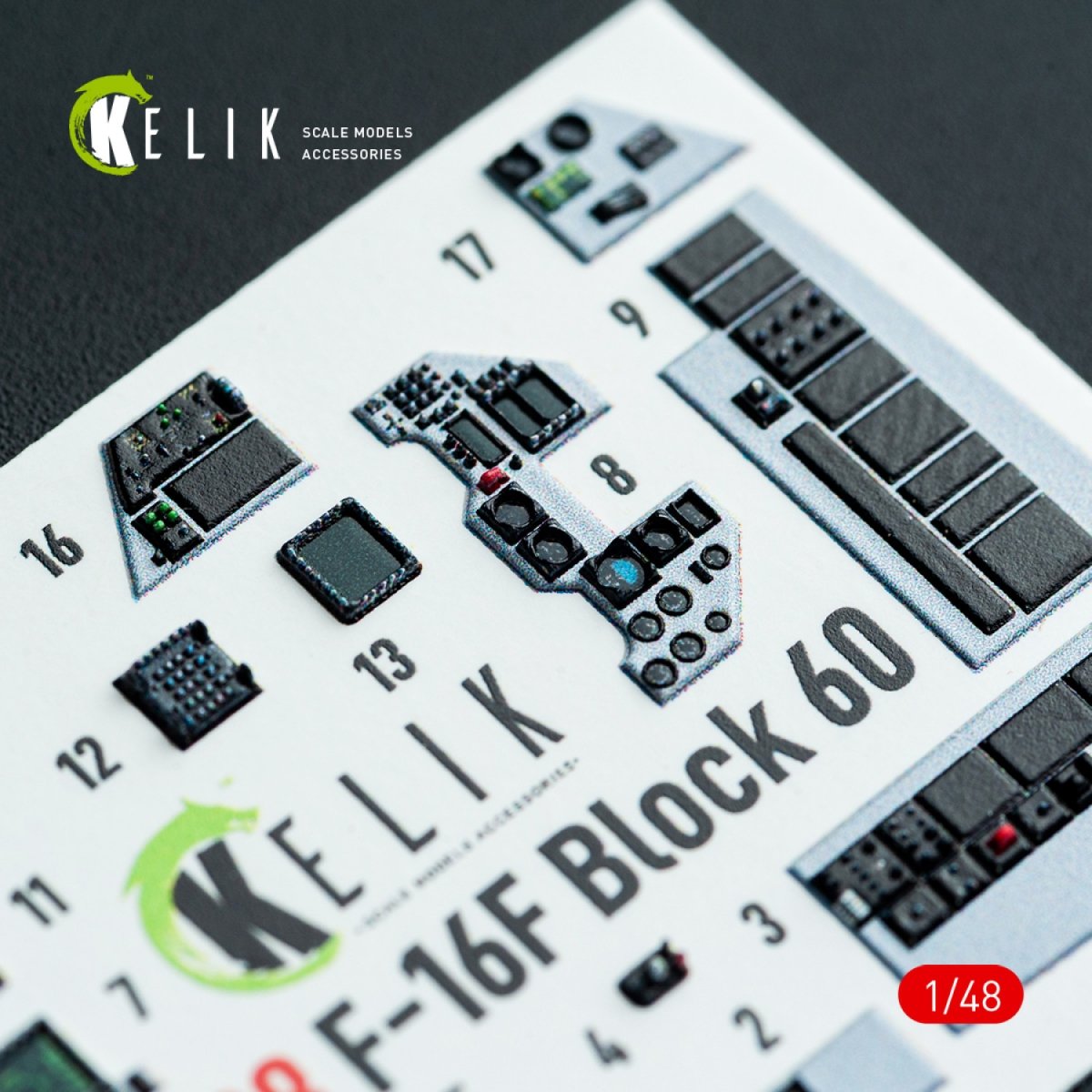 Kelik K48128 F-16F Block 60 - interior 3D decals for Hasegawa kit (1 48 ...