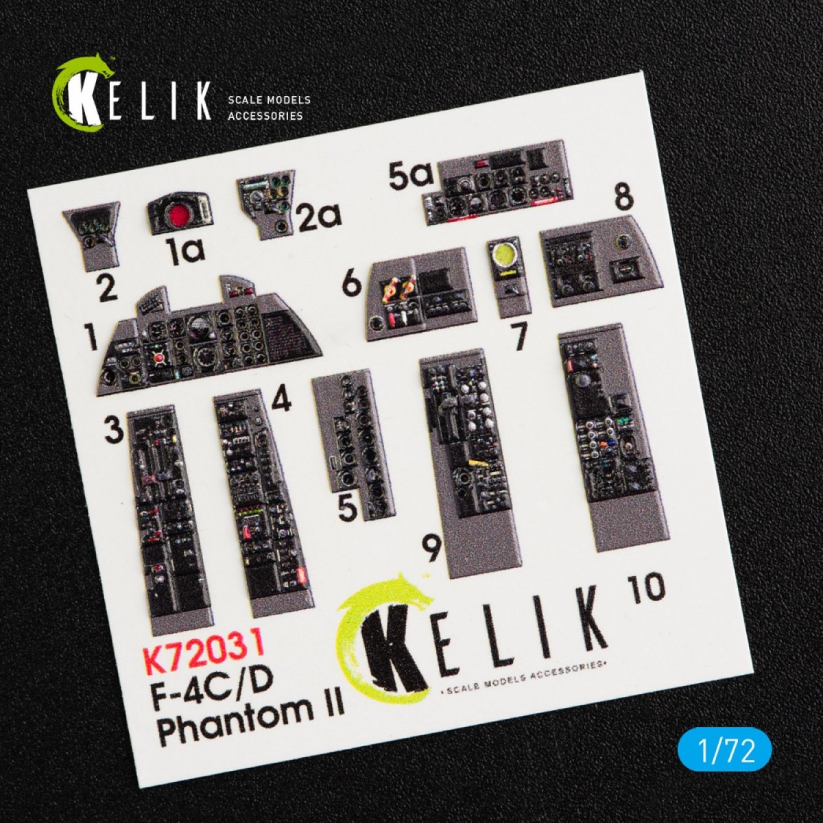 KELIK K72031 F-4(C,D) "PHANTOM II" INTERIOR 3D DECALS FOR HASEGAWA KIT ...