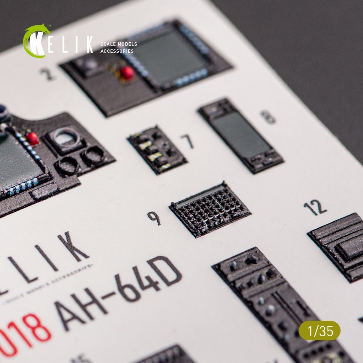 KELIK K35018 AH-64D APACHE INTERIOR 3D DECALS FOR TAKOM KIT 1 35 - skala 1 35 - KELIK ...