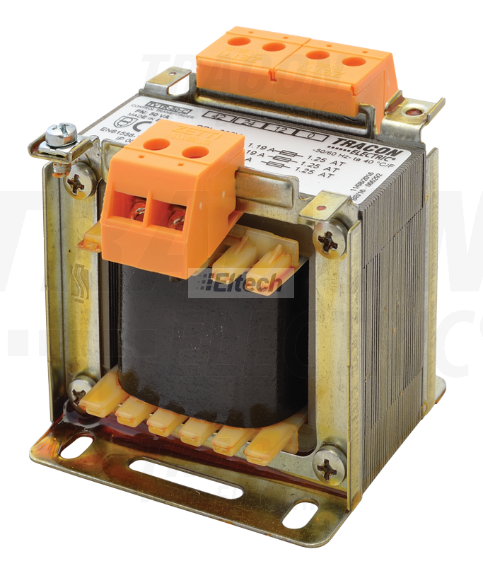 Zwykły transformator jednofazowy 230V / 24-42-110V, max.50VA TVTR-50-D - ELTECH Poznań