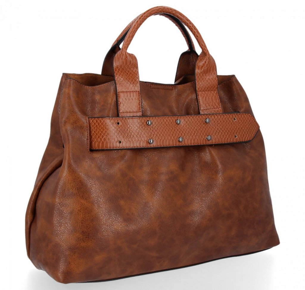 Uniwersalne Torebki Damskie Potri Shopper Bag Brązowa - Panitorbalska.pl