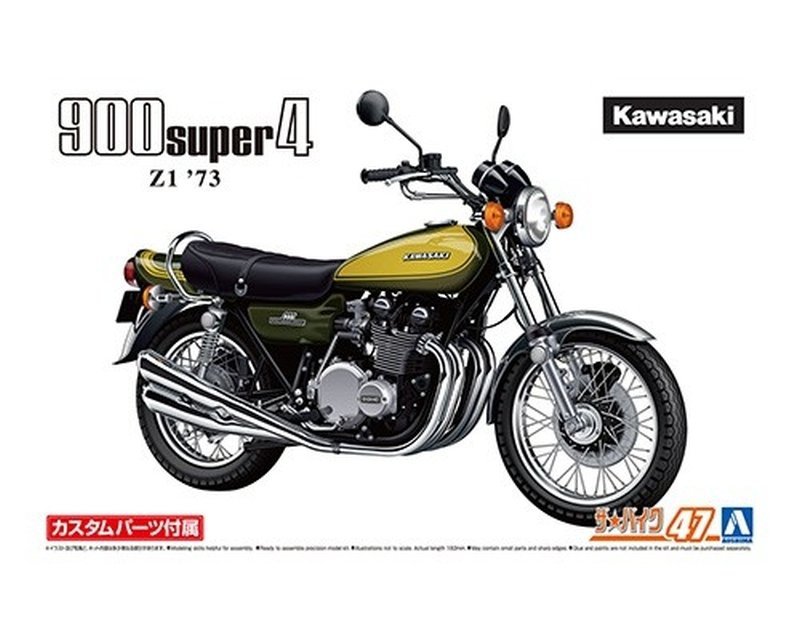 Aoshima 06266 1 12 KAWASAKI Z1 900 SUPER4 '73 WITH CUSTOM PARTS ...