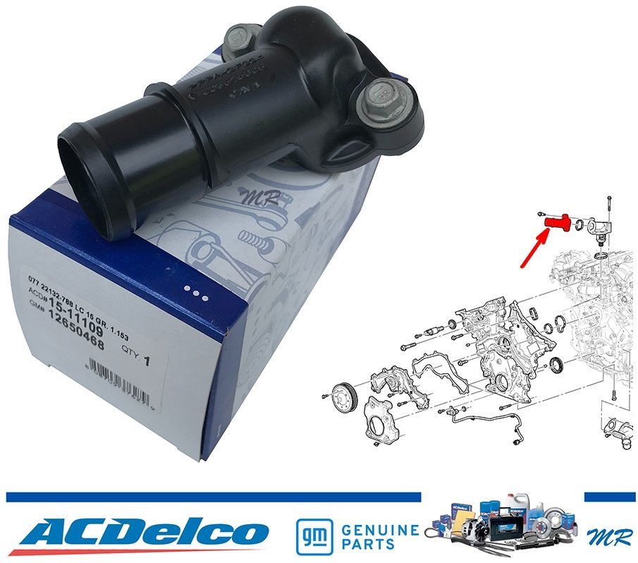 Króciec wylotowy układu chłodzenia silnika Chevrolet Camaro 3,6 V6 2016 ...