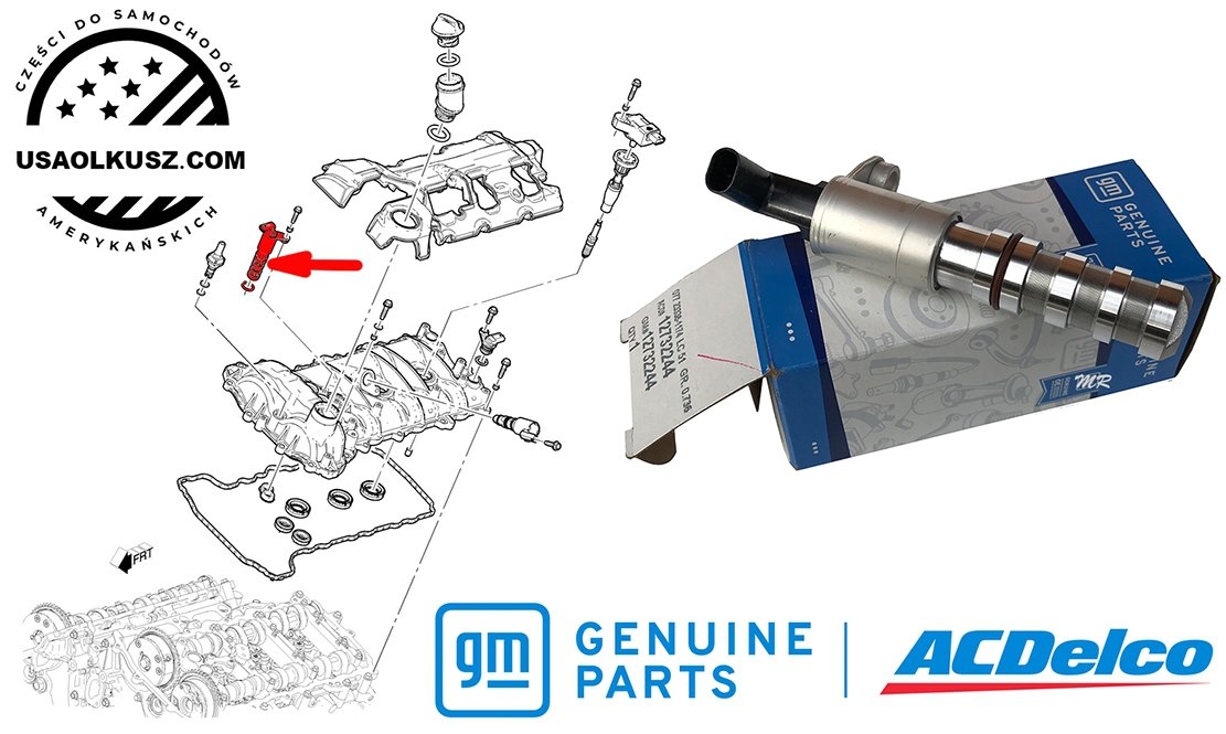 Elektrozawór faz rozrządu zaworów wydechowych VVT GMC Canyon 3,6 V6 ...