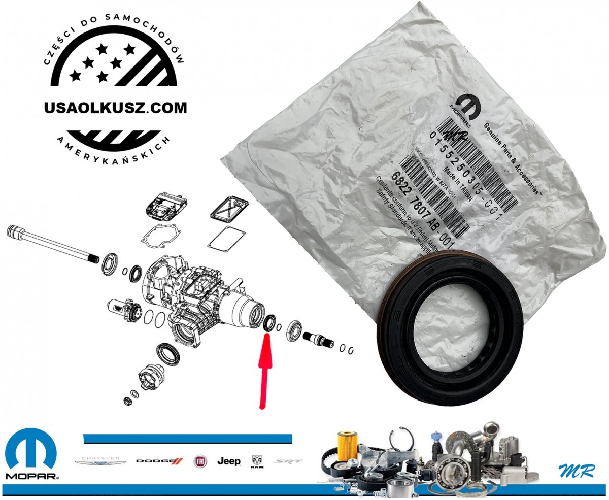 Uszczelniacz półosi tylnej lewej mostu DK4 Jeep Cherokee KL 2014- - DK4 ...