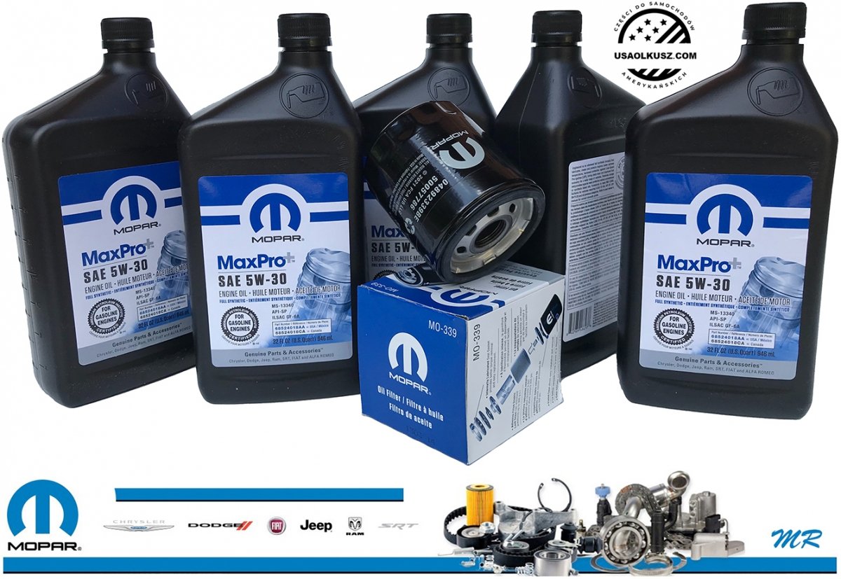 Filtr + olej silnikowy MOPAR MaxPro 5W30 MS-13340 SN PLUS Jeep Cherokee ...