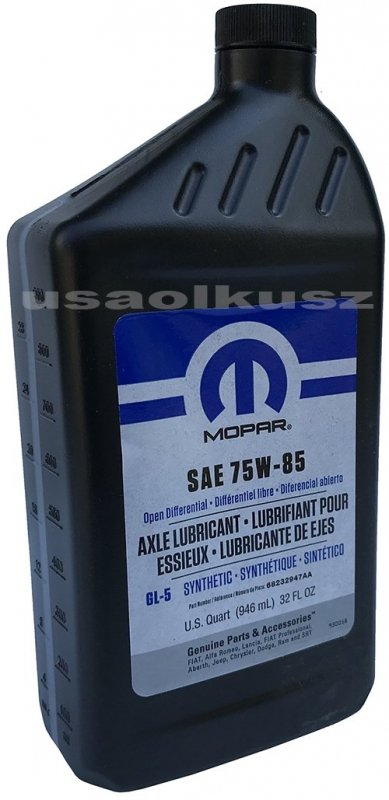 Oryginalny olej tylnego mostu MOPAR 75W-85 bez dodatku ZF-ELSD Dodge ...